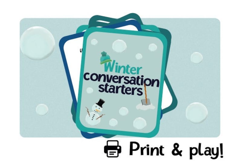 Winter Conversation Starters Printable Cards With 20 Conversation ...