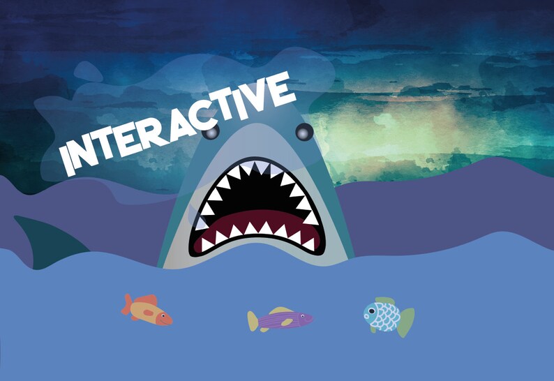 Biting Shark Interactive Powerpoint Game Presentation, Shark Attack ...