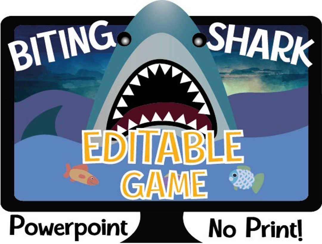 EDITABLE Biting Shark Interactive Powerpoint Game Presentation, Shark ...