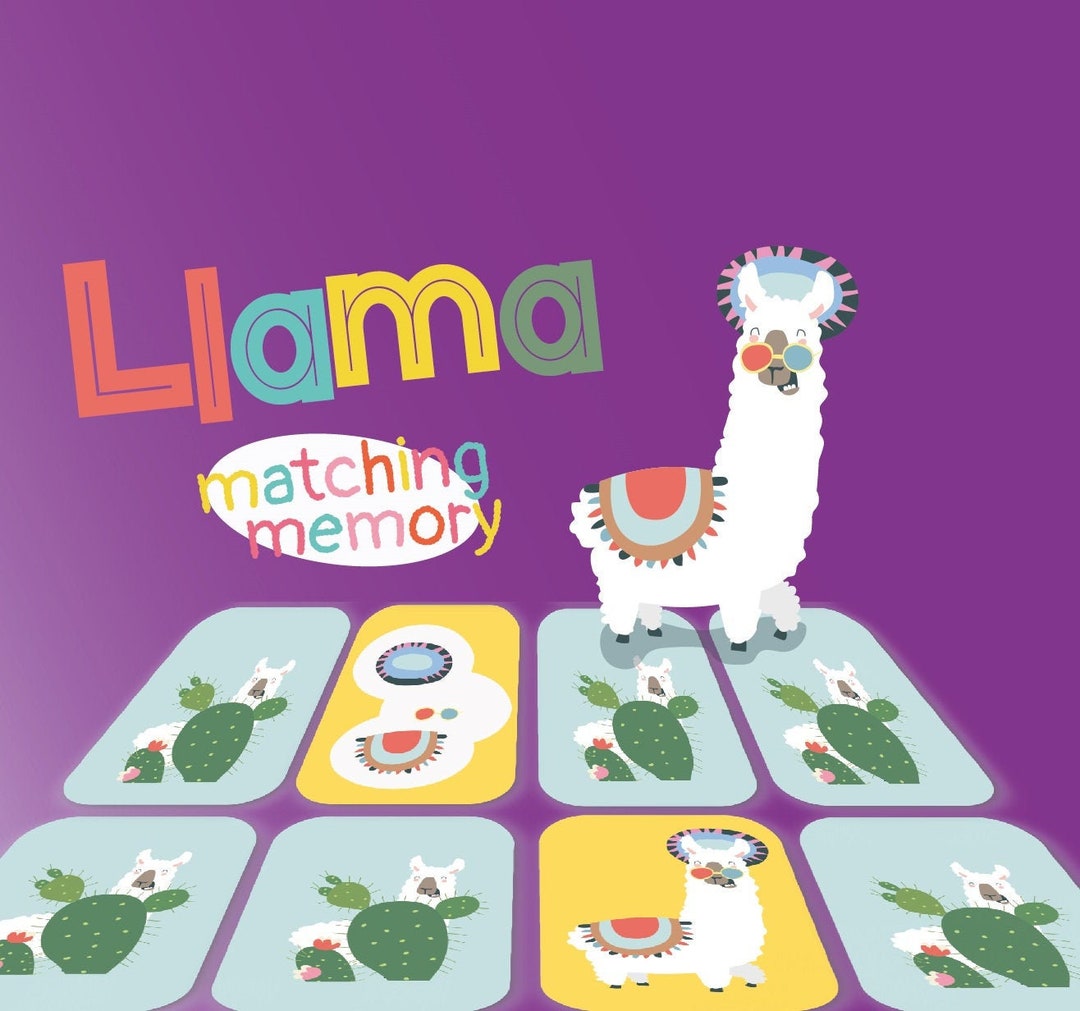 Llama Memory Card Game, Digital Download - Etsy