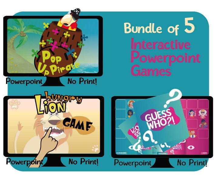 Interactive and Animated Powerpoint Games Bundle I Pop up Pirate I ...