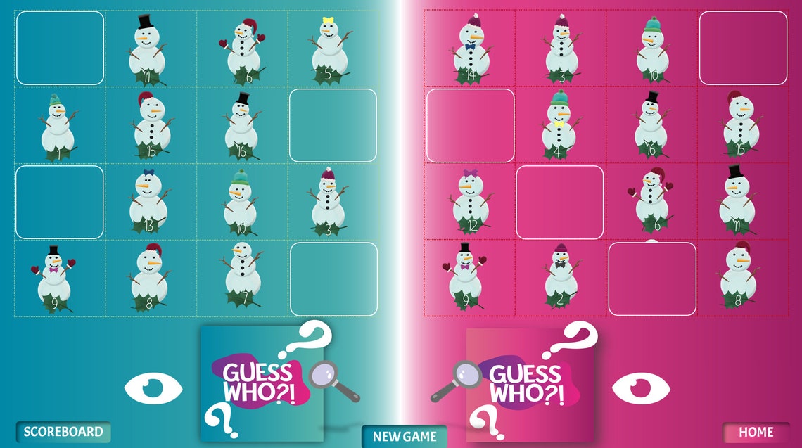 Guess Who Snowman Interactive and Animated Virtual Powerpoint | Etsy