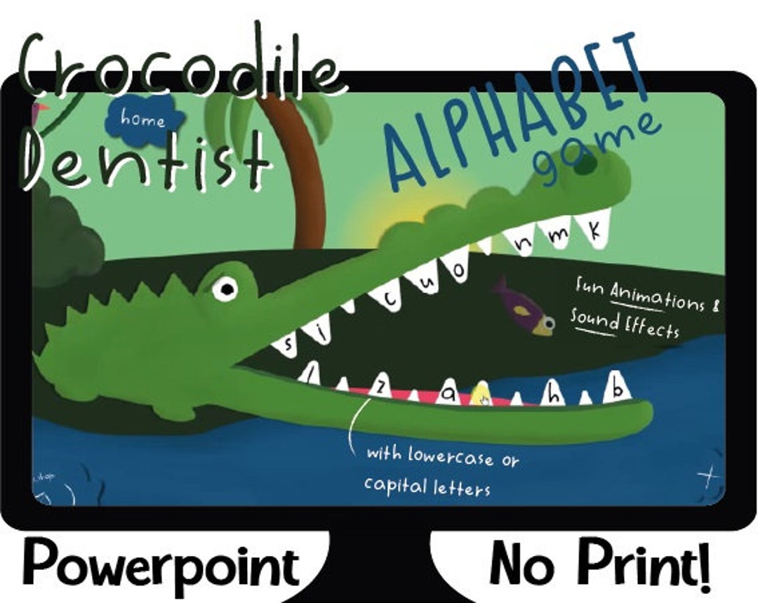 ALPHABET Crocodile Dentist Interactive Powerpoint Game Letters and ...