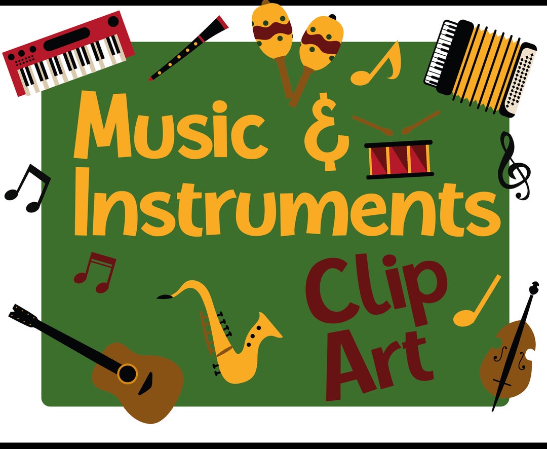57 Musical Instruments Clip Art – Music Sound Instruments Vocabulary ...