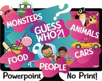Guess Who Animals, Interactive and Animated Powerpoint Game, Digital ...