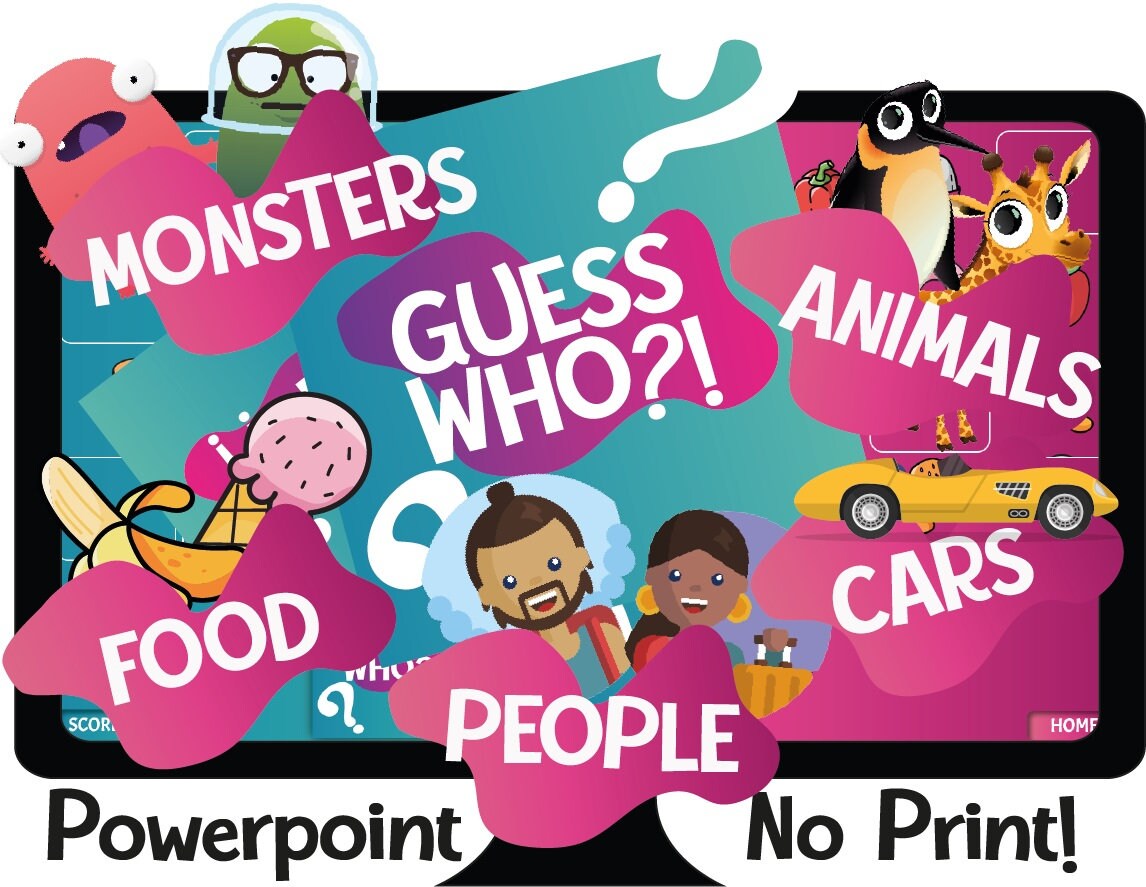 5 in 1 Guess Who, Interactive and Animated Powerpoint Game, Digital ...