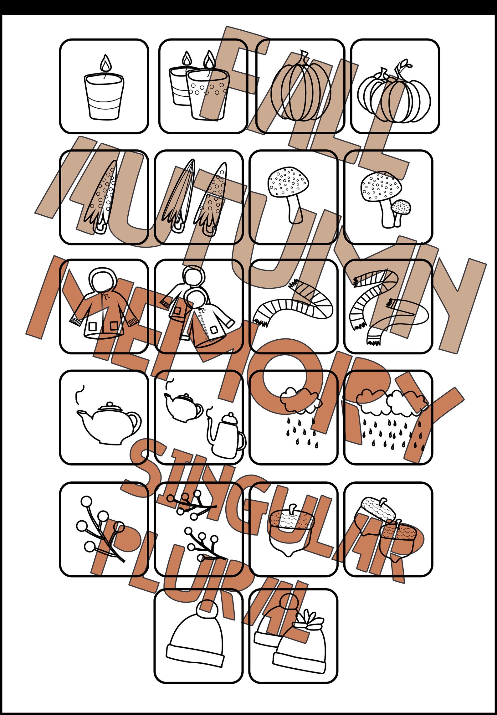 Autumn, Fall, Memory Plural, Singular, Grammar, Coloring Printable for ...
