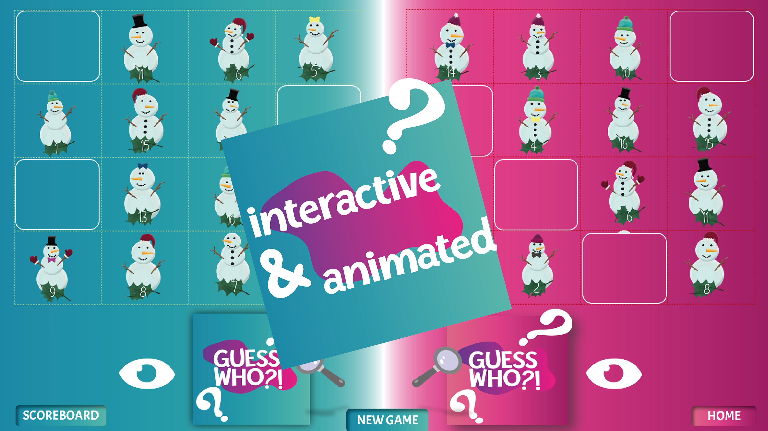 Guess Who Snowman, Interactive and Animated Virtual Powerpoint Winter ...