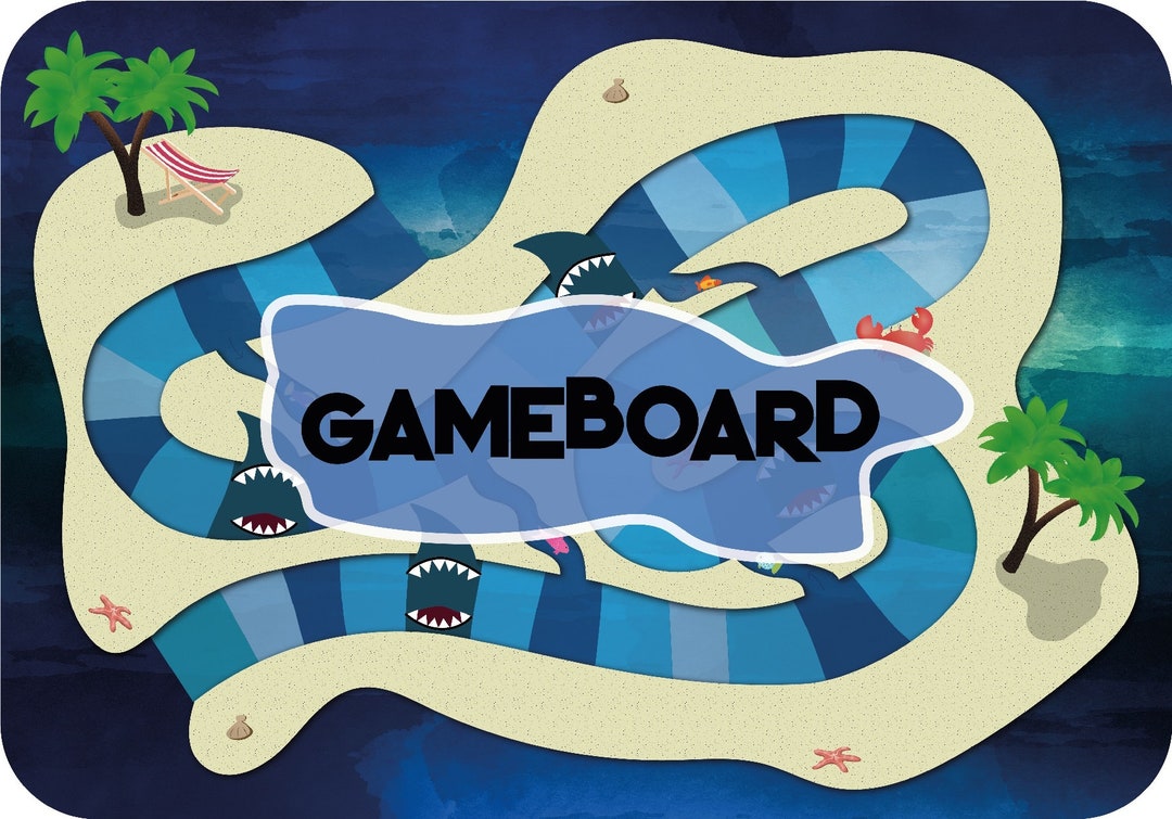 Gameboard Printable Shark Attack Tropical Fish Beach Water Sea Pfd, Jpg ...