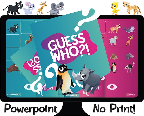 Guess Who Animals Interactive and Animated Powerpoint Game | Etsy
