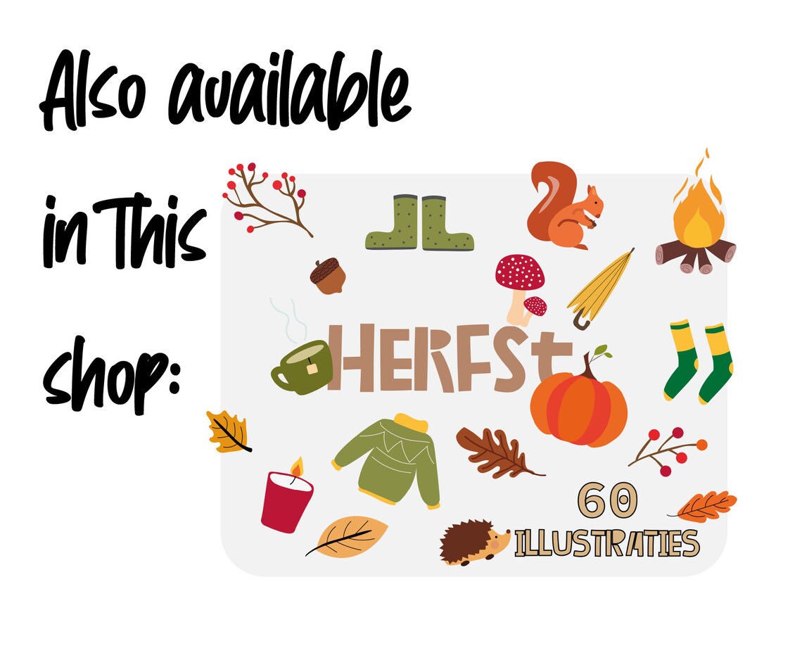 Autumn Fall Doodle Clipart With Borders October November - Etsy