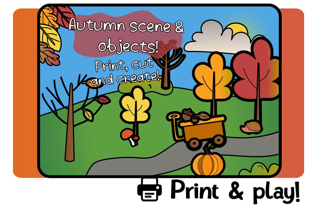 Print and Make Your Own Autumn Fall Scene or Storytelling Picture in ...