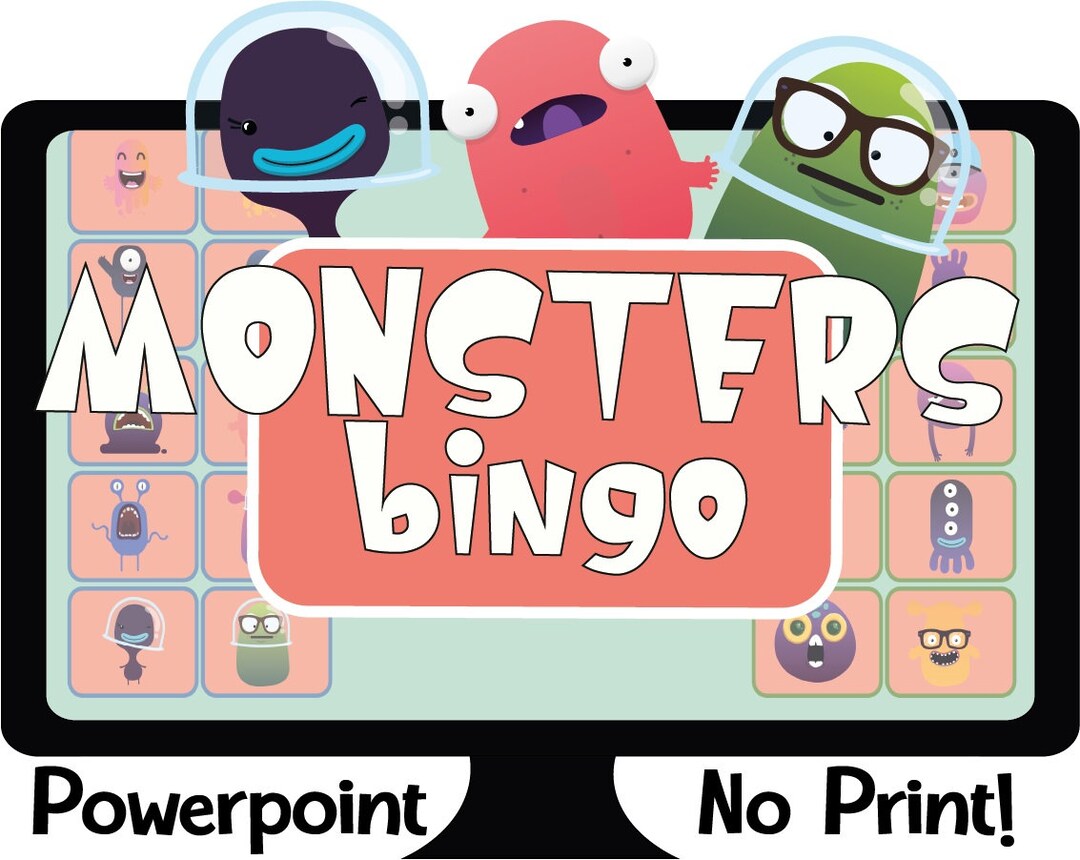 Monsters Bingo Interactive Powerpoint Game Distance Learning - Etsy