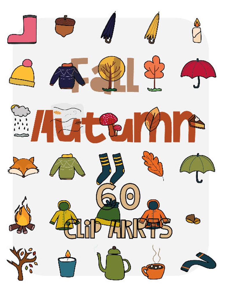 Autumn Fall Clipart With Borders Leaves Acorn Squirrel Pumpkin Leaf ...