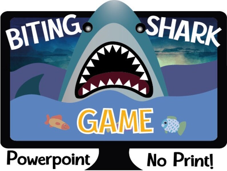 Biting Shark Interactive Powerpoint Game Presentation, Shark Attack ...