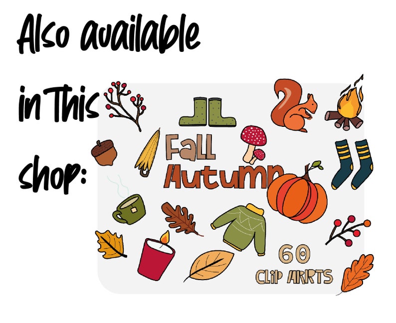 Autumn Fall Doodle Clipart With Borders October November - Etsy
