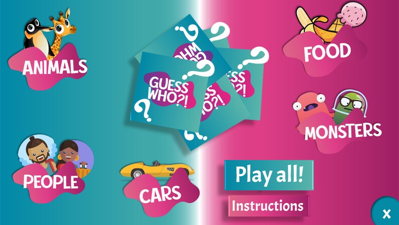 5 in 1 Guess Who, Interactive and Animated Powerpoint Game, Digital ...