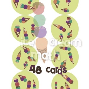 Ice Cream Math Spot Math Card Game Printable (addition or ...