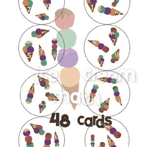 Ice Cream Math Spot Math Card Game Printable (addition or ...