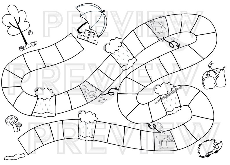 Gameboard Printable Autumn Fall Wind Rain Leaves Sea Pfd Bord Game, Jpg ...