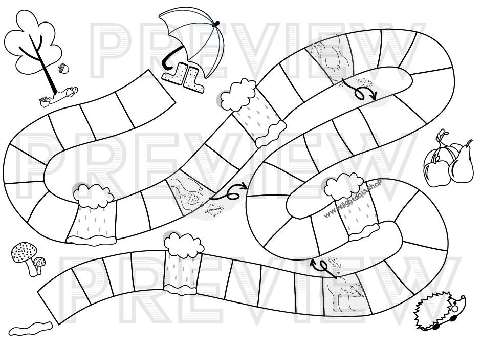 Gameboard Printable Autumn Fall Wind Rain Leaves Sea Pfd Bord Game, Jpg ...