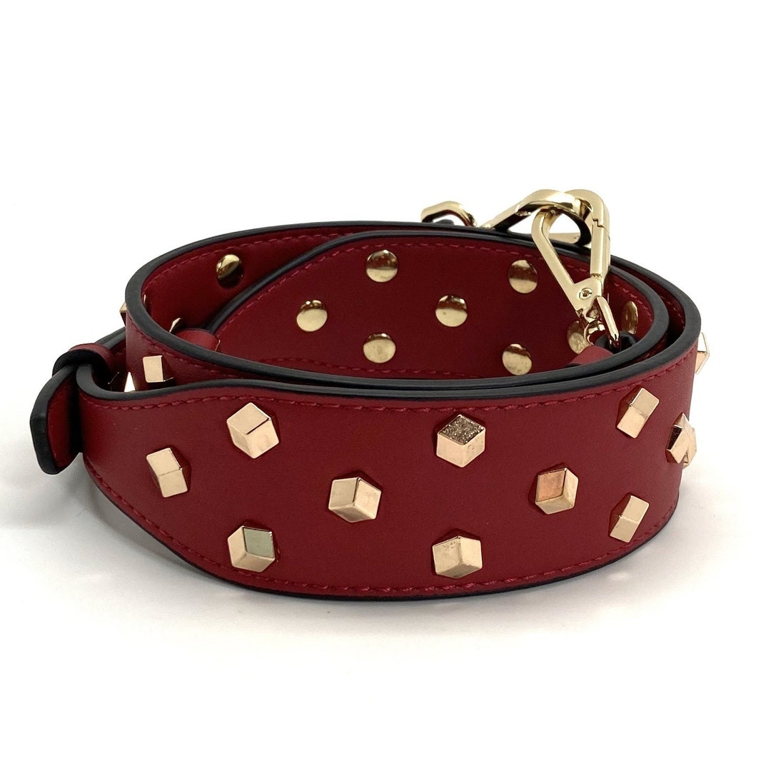 Crimson Red Purse Strap With Rivets - Etsy