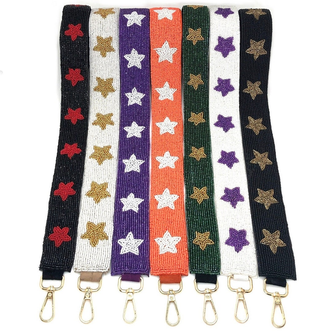 SUPER STAR Hand Beaded Purse Straps - Etsy