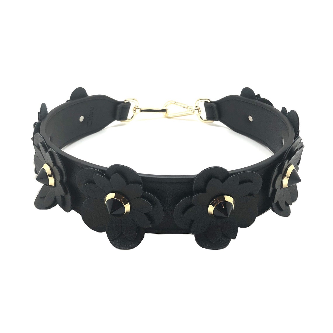 Decorative Purse Strap Black W/ Flowers | Etsy