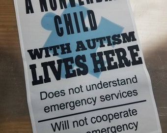 Autistic Child Area Heavy Duty Aluminum Warning Parking Sign 11 X 11 - Etsy