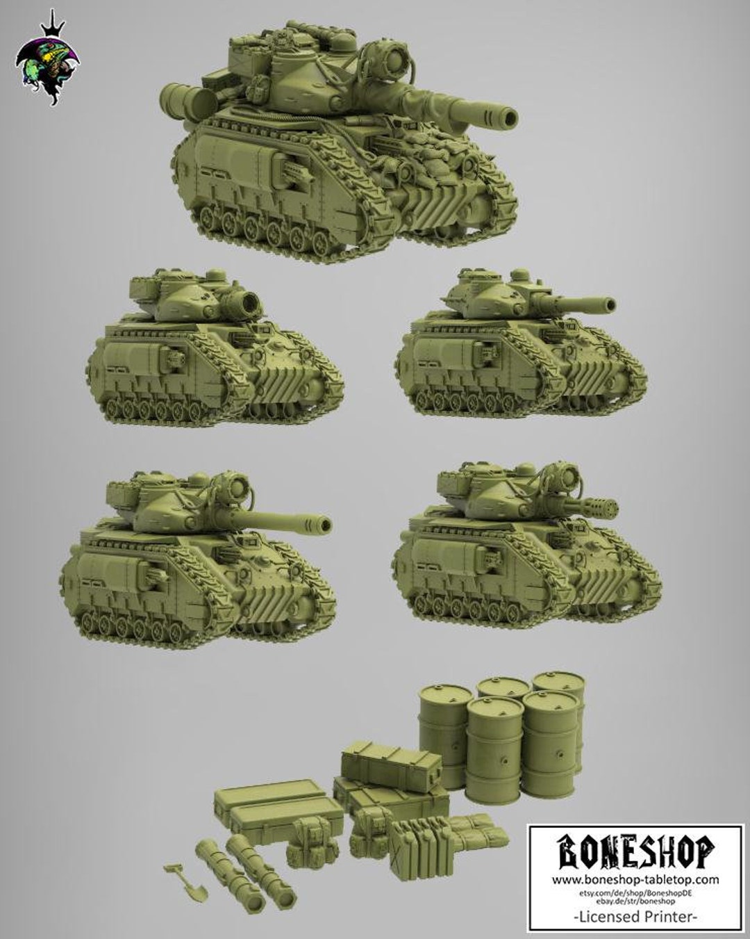 Essentials caiman Main Battle Tank BUNDLE 28mm-35mm RPG Boneshop - Etsy