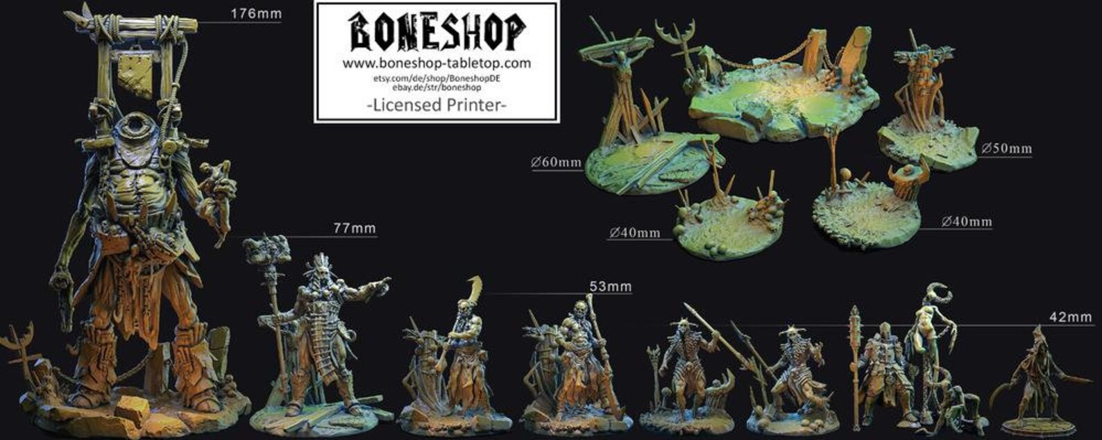 Skulls and Bones Base Set 40mm-100mm RPG DnD Boneshop | Etsy