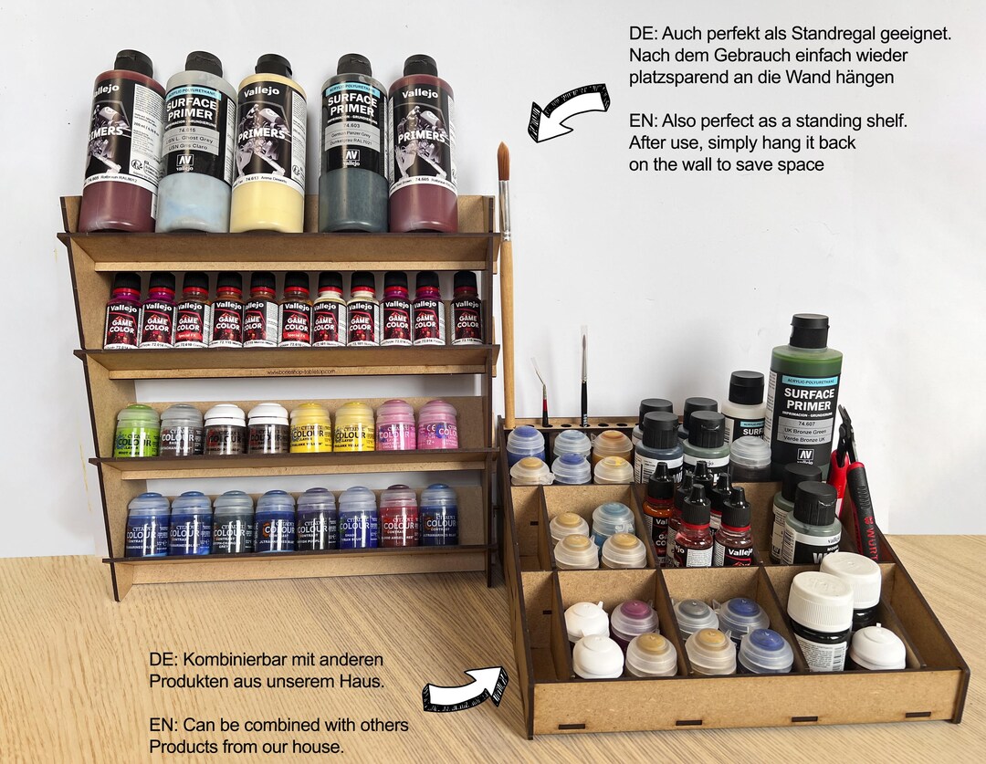 Paint Rack for Citadel Vallejo Army-painter, 32 Citadel Colors Wall ...