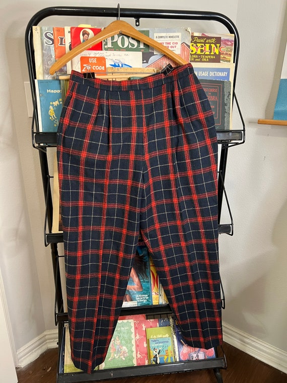 80s plaid pleated pants - Gem