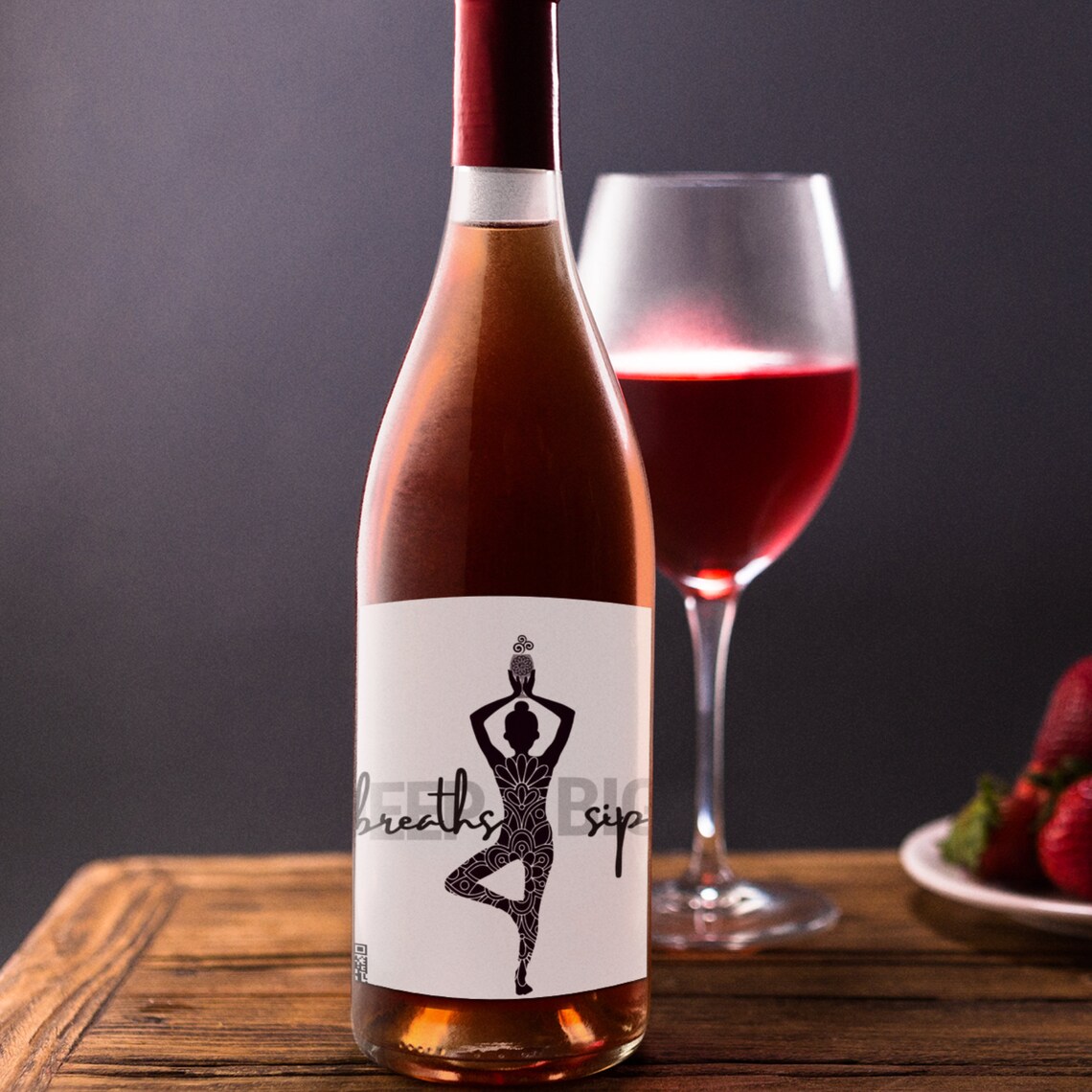 Yoga & Wine Label - Etsy