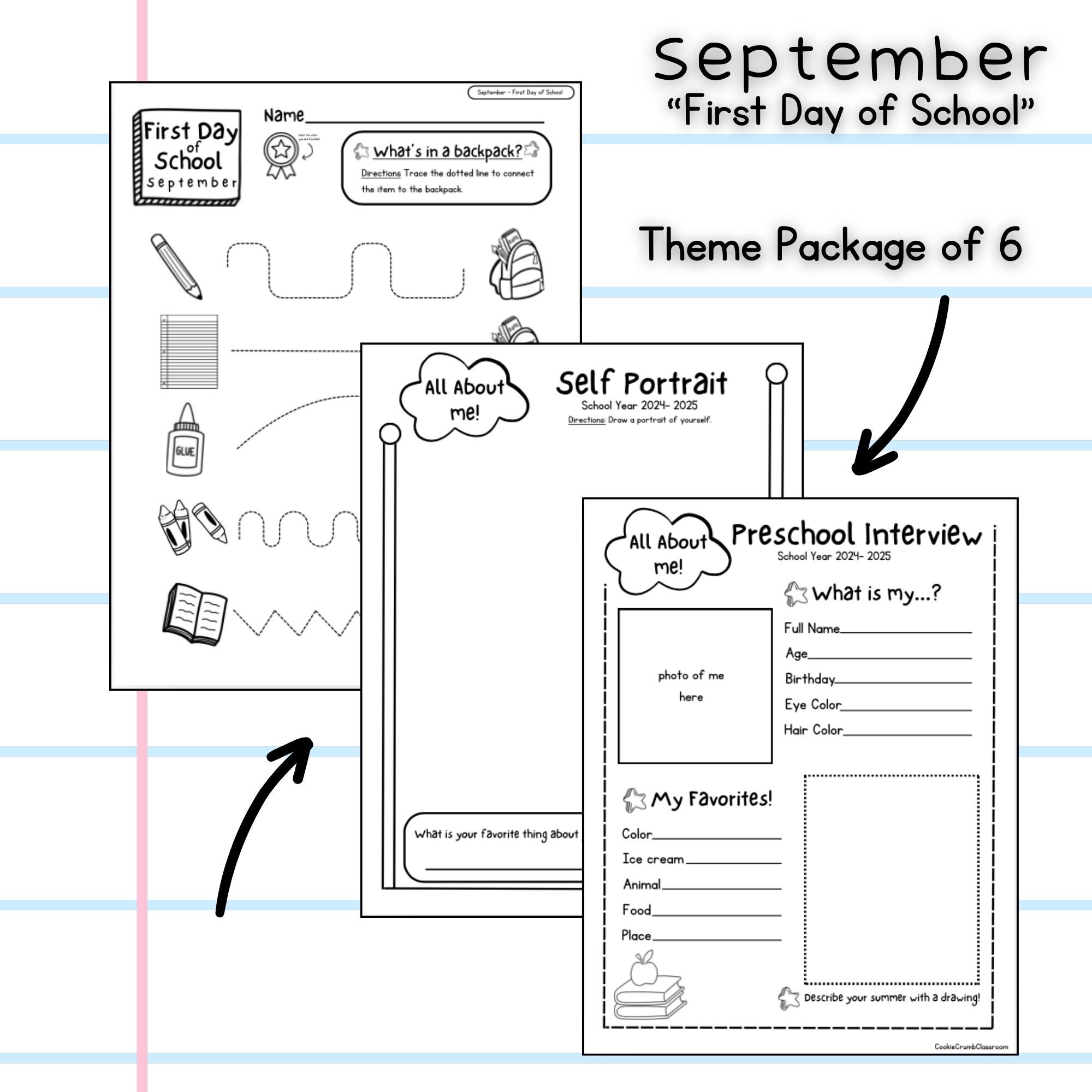 Preschool Theme - September First Day of School, Back to School ...