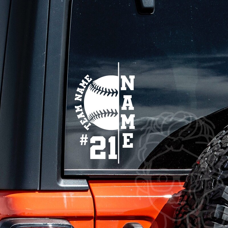 Softball Car Decal - Etsy