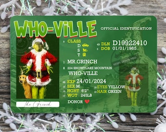 Grinch Driver License - Etsy