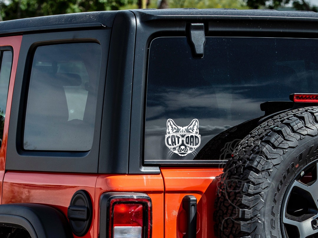 Cat Dad With Glasses Vinyl Decal: Cat Lover Sticker - Etsy