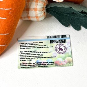 Easter Bunny Driver's License Official Egg Delivery License Easter Egg ...