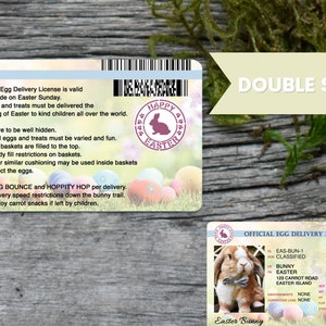 Easter Bunny Driver's License Official Egg Delivery License Easter Egg ...
