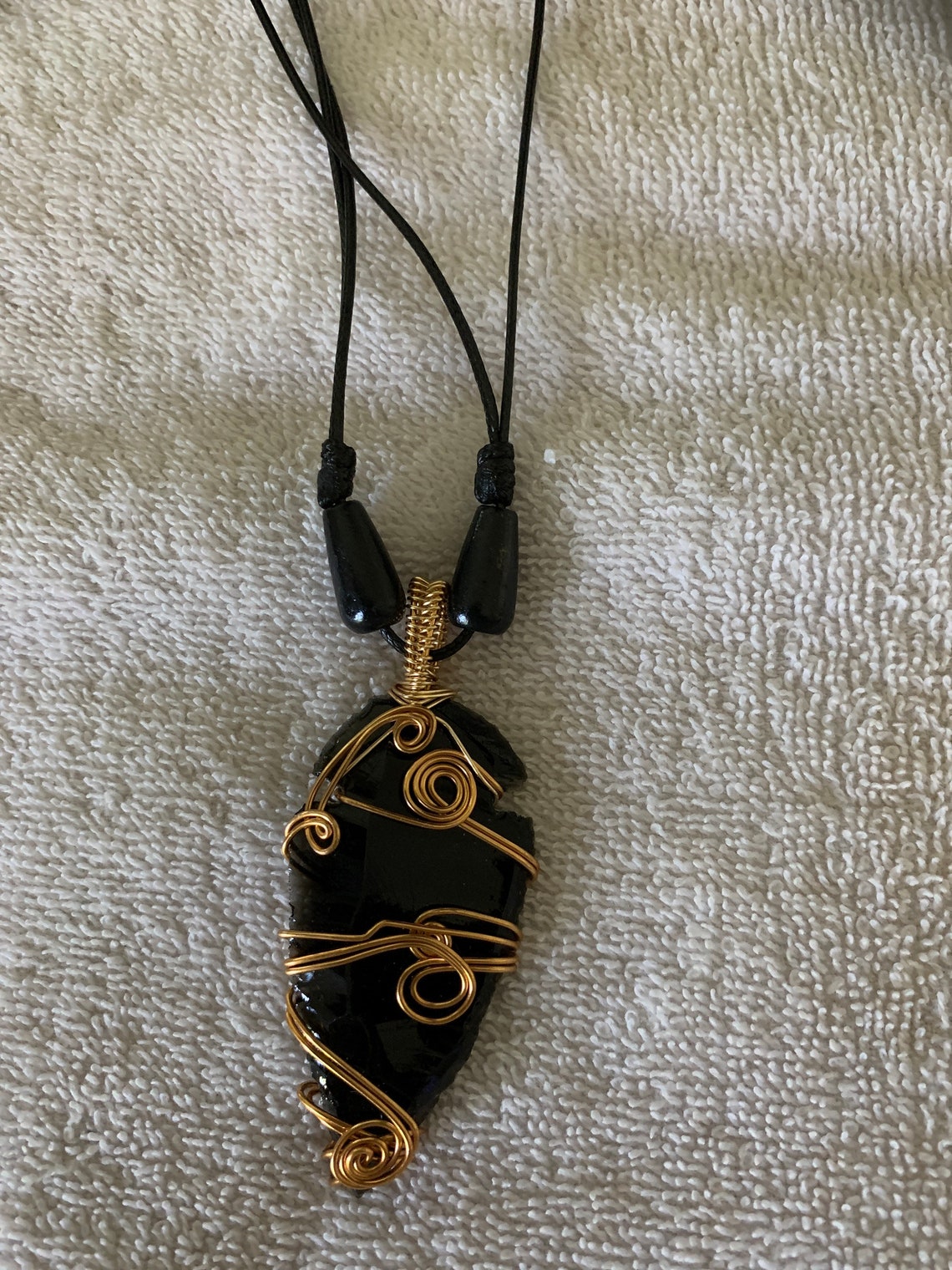 Genuine Obsidian Stone Necklace - Etsy