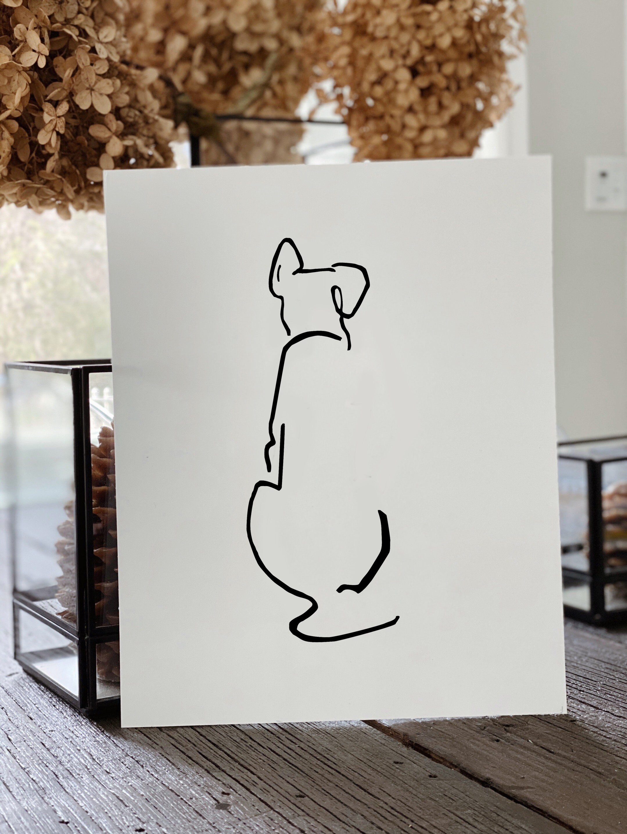 Floppy Ear Dog Line Art - Instant Download - Dog Print Sketch - Puppy ...