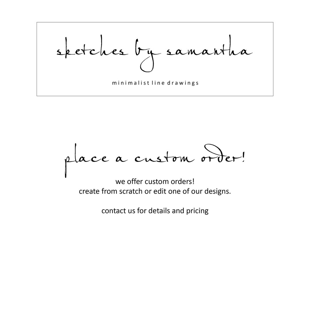 Custom Order - Minimalist Line Art Sketch Drawing - Family Portrait ...