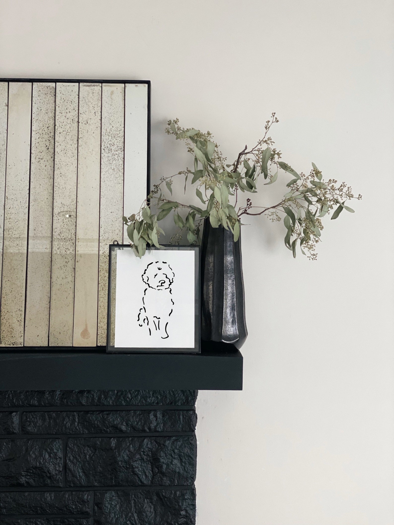 Doodle Dog Line Art - Labradoodle - Goldendoodle - Dog Print Sketch ...