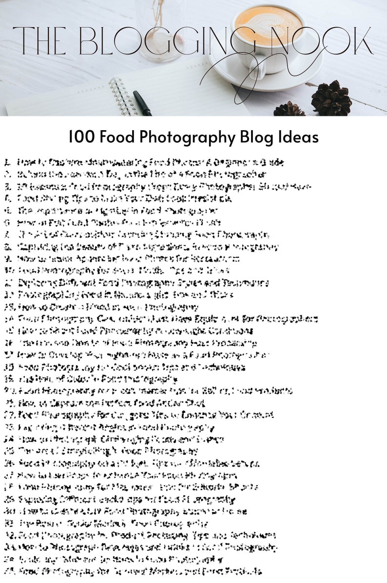 100 Food Photography Blog Ideas - Etsy