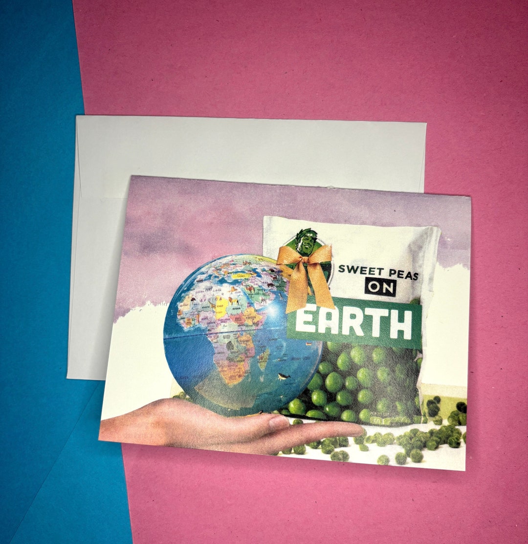 Peas peace on Earth Funny Holiday Card Hilarious Christmas - Etsy