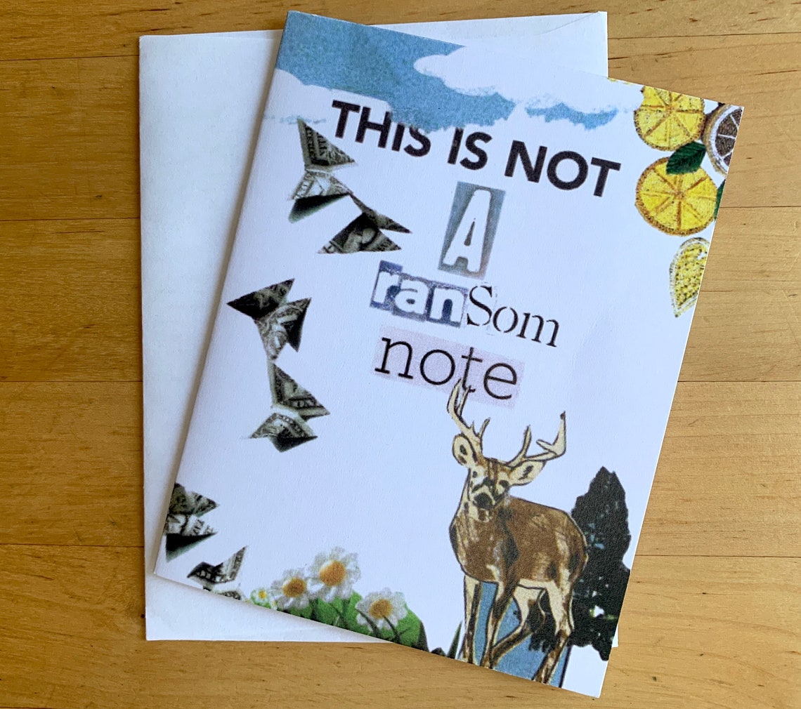Ransom Note Letter Greeting Card Funny Ransom Blank Note - Etsy