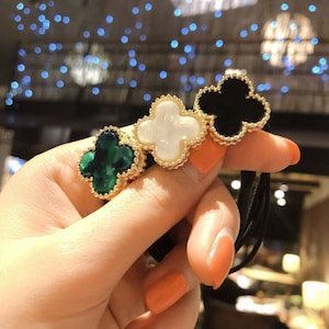 Elastic Rope Four Leaf Clover Hair Ties Hair Scrunchies Ponytail Holder ...