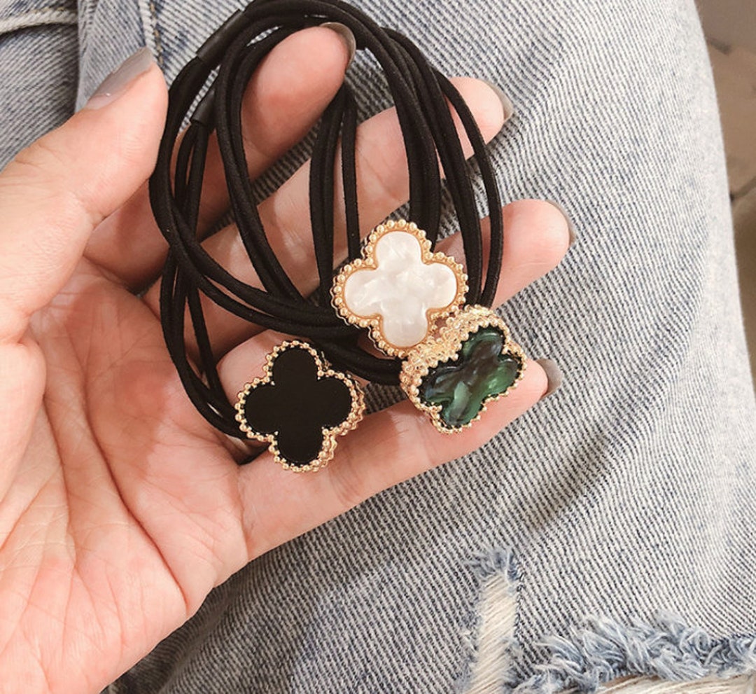 Elastic Rope Four Leaf Clover Hair Ties Hair Scrunchies Ponytail Holder ...