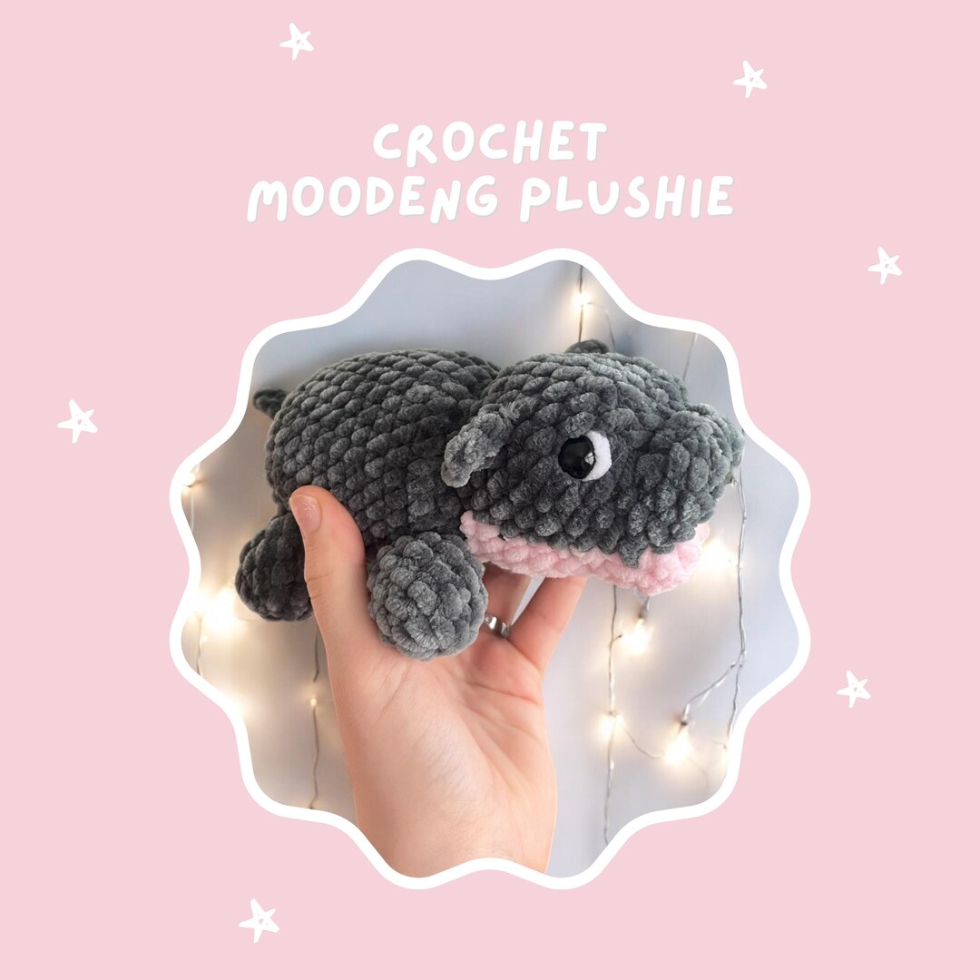 Moo Deng Plush | Crochet Moo Deng Stuffed Toy | Baby Hippo Plush ...
